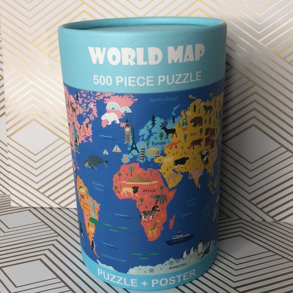 Nordstrom | Games | World Map 50 Pc Puzzle 97 X 138 Poster New | Poshmark